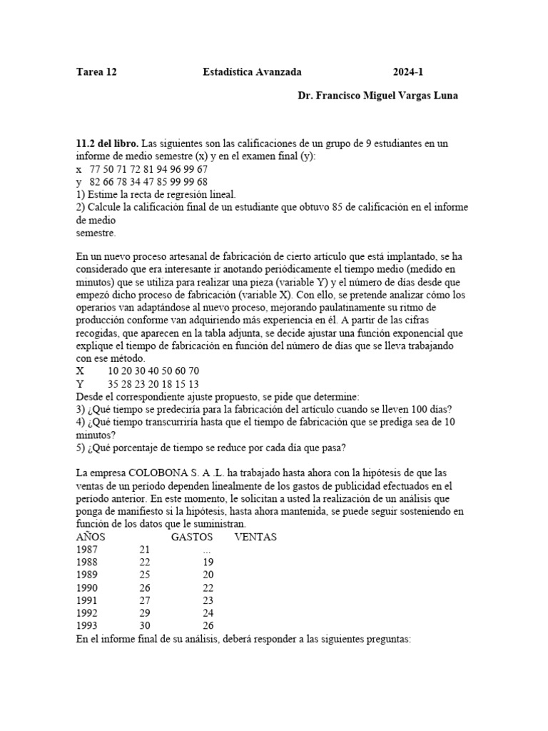 Tarea 12 PyEA 2024-1 | PDF