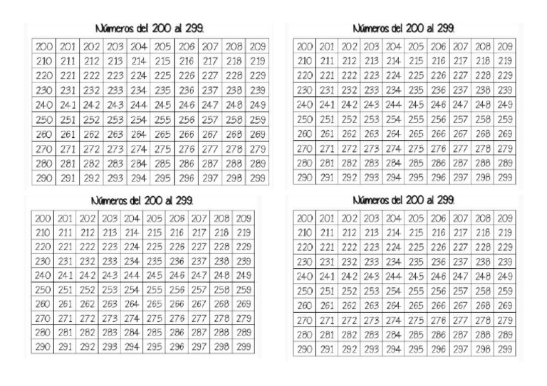 Números hasta el 300 | PDF