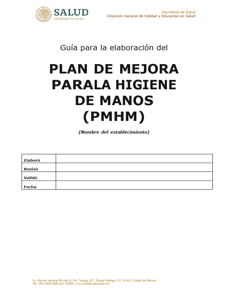 Guia - para - El - Plan de Higiene de Manos 2022 | Descargar gratis PDF | Lavado de manos | Hospital