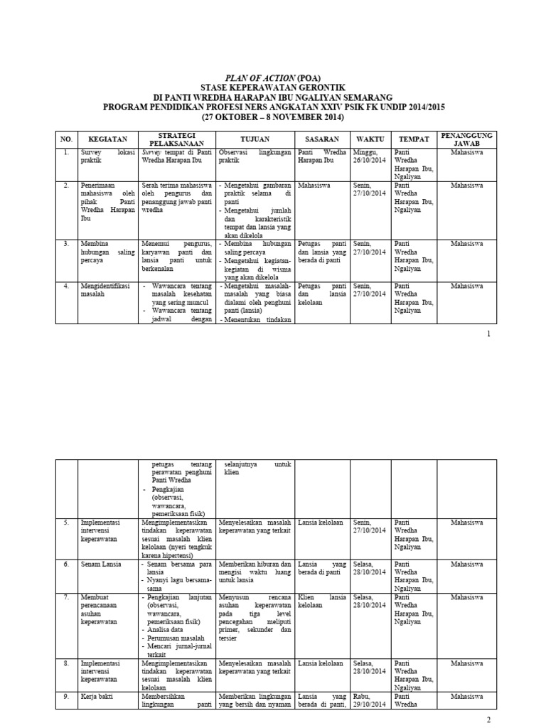 Plan of Action (Poa) | PDF