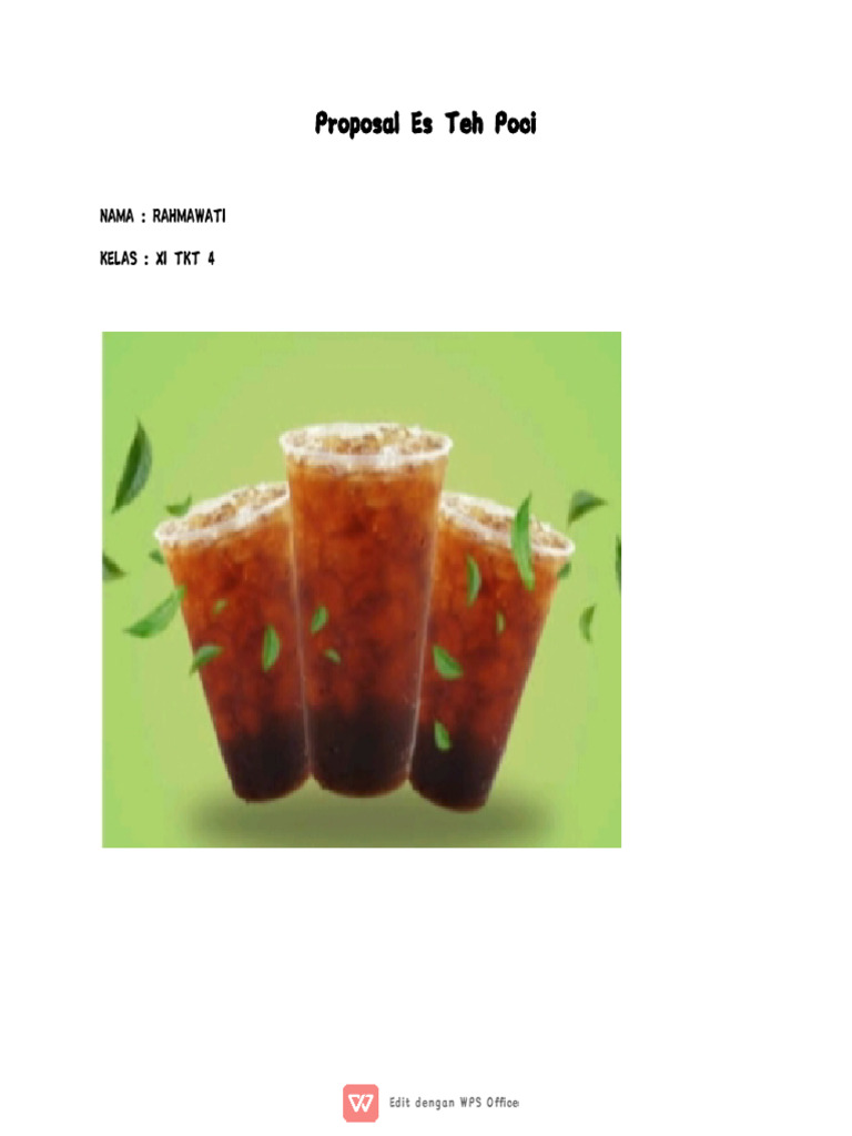 Proposal Es Teh | PDF