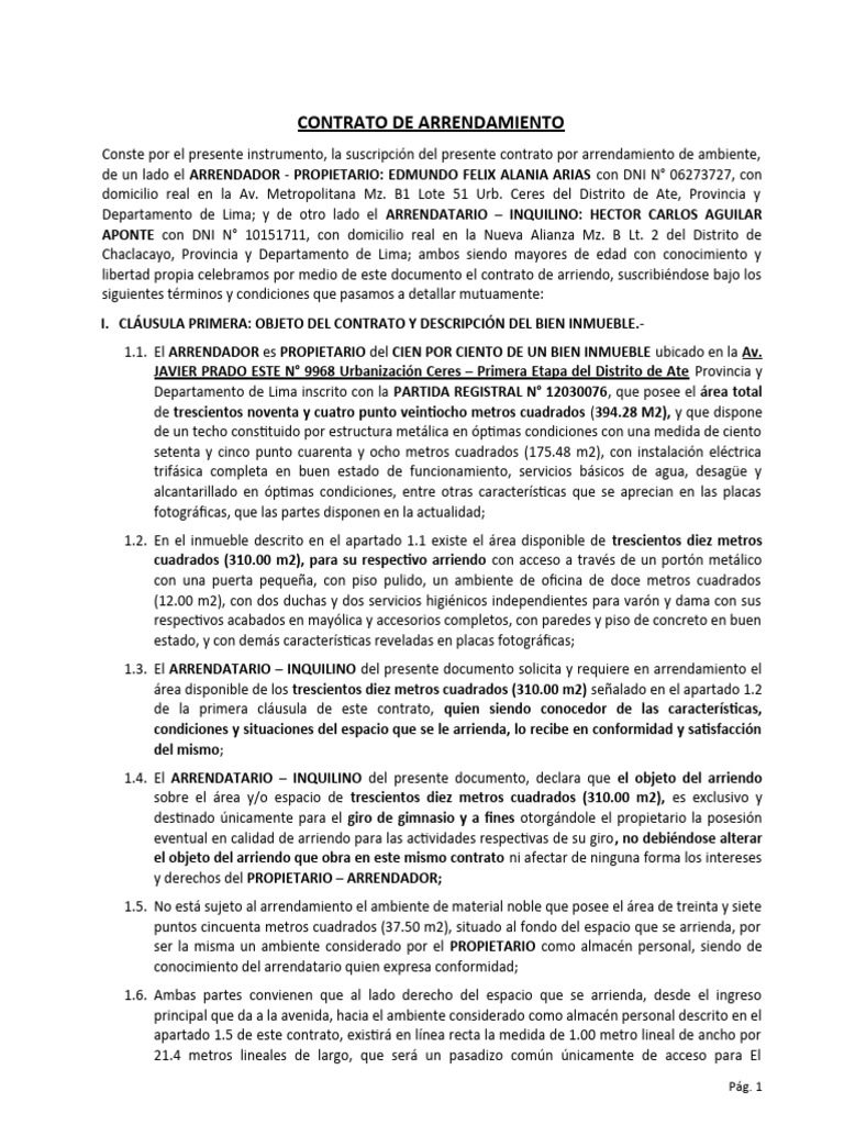 Contrato Renovado Edm. | PDF | Daños y perjuicios | Propiedad
