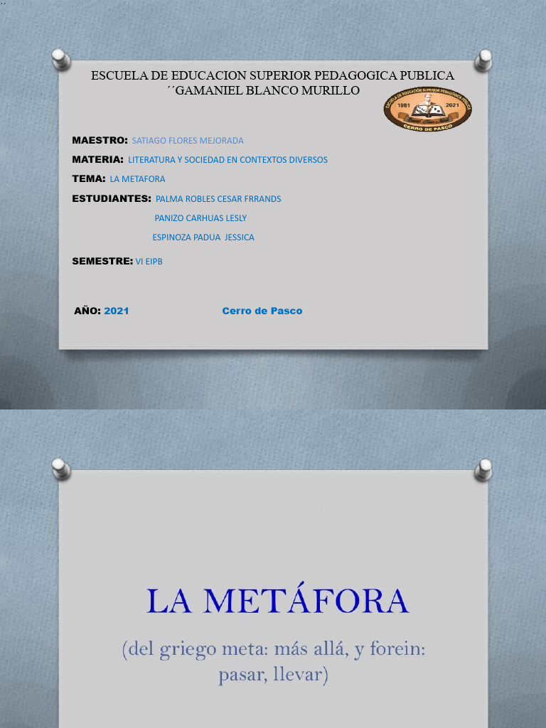 La Metafora | PDF | Metáfora | Semiótica