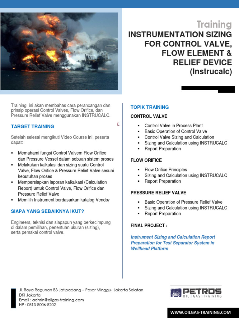 Int-01 Nstrumentation Sizing For Control Valve, Flow Element & Relief Device | PDF | Continuum ...