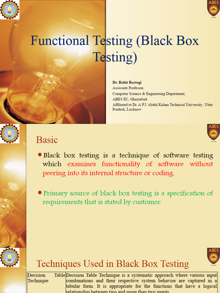 Uint 4 Topic 10 Functional Testing Black Box Testing | PDF | Login ...