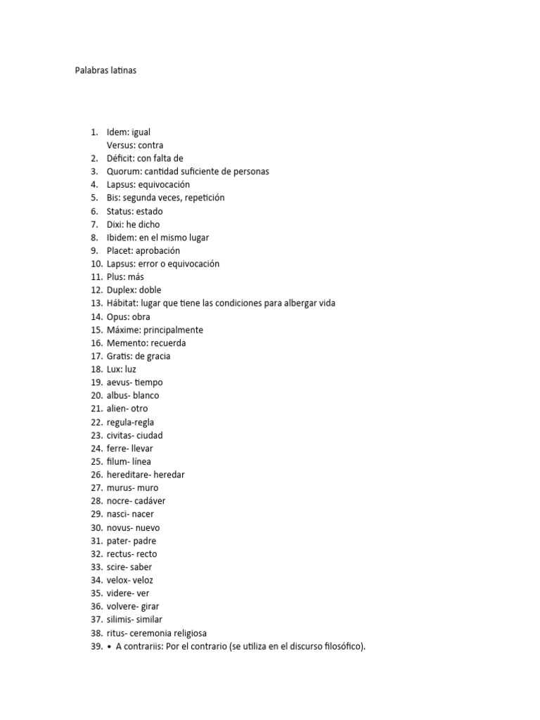100 Palabras y Frases en Latín | PDF | Plan de estudios