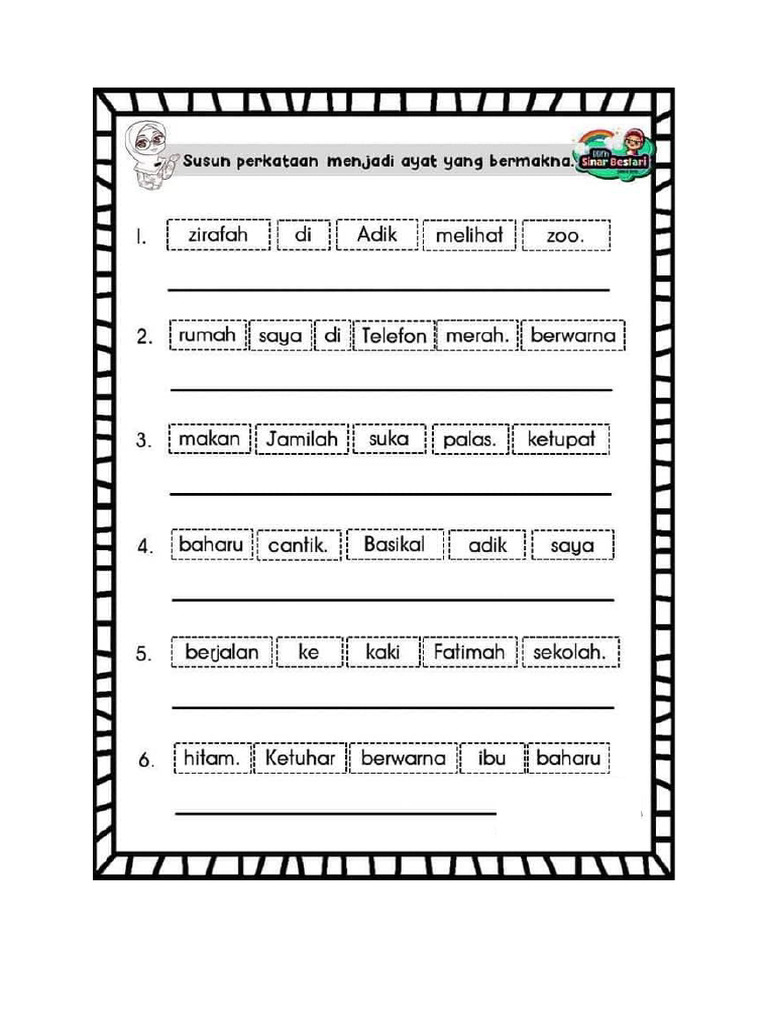 Menyusun Perkataan Menjadi Ayat Tunggal | PDF