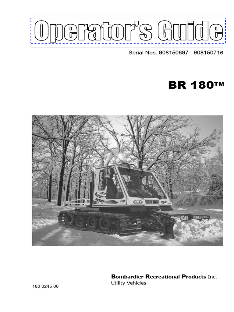 180 0245 00 - BR 180 Tier 1 (Operators Guide (En) ) | PDF | Implied ...