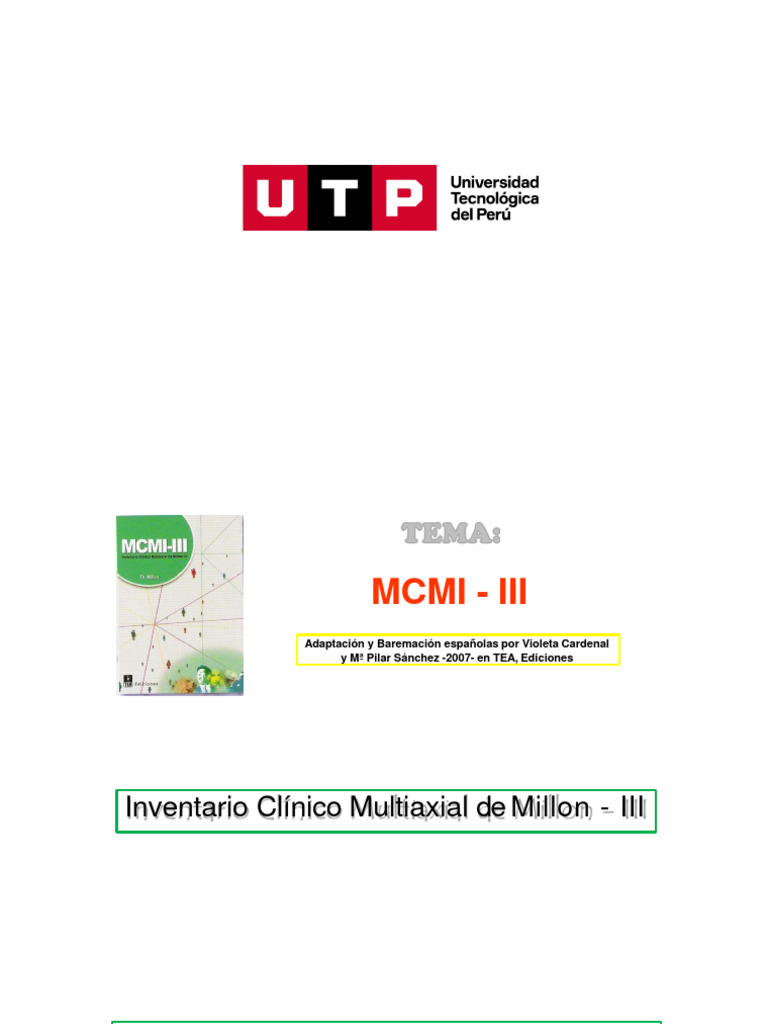 s13 - s1 Millon III | PDF | Manual Diagnóstico y Estadístico de los ...