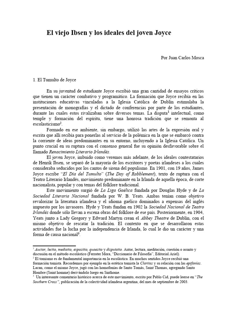 El Viejo Ibsen y Los Ideales Del Joven Joyce (JCM) (Nausícaa) | PDF ...