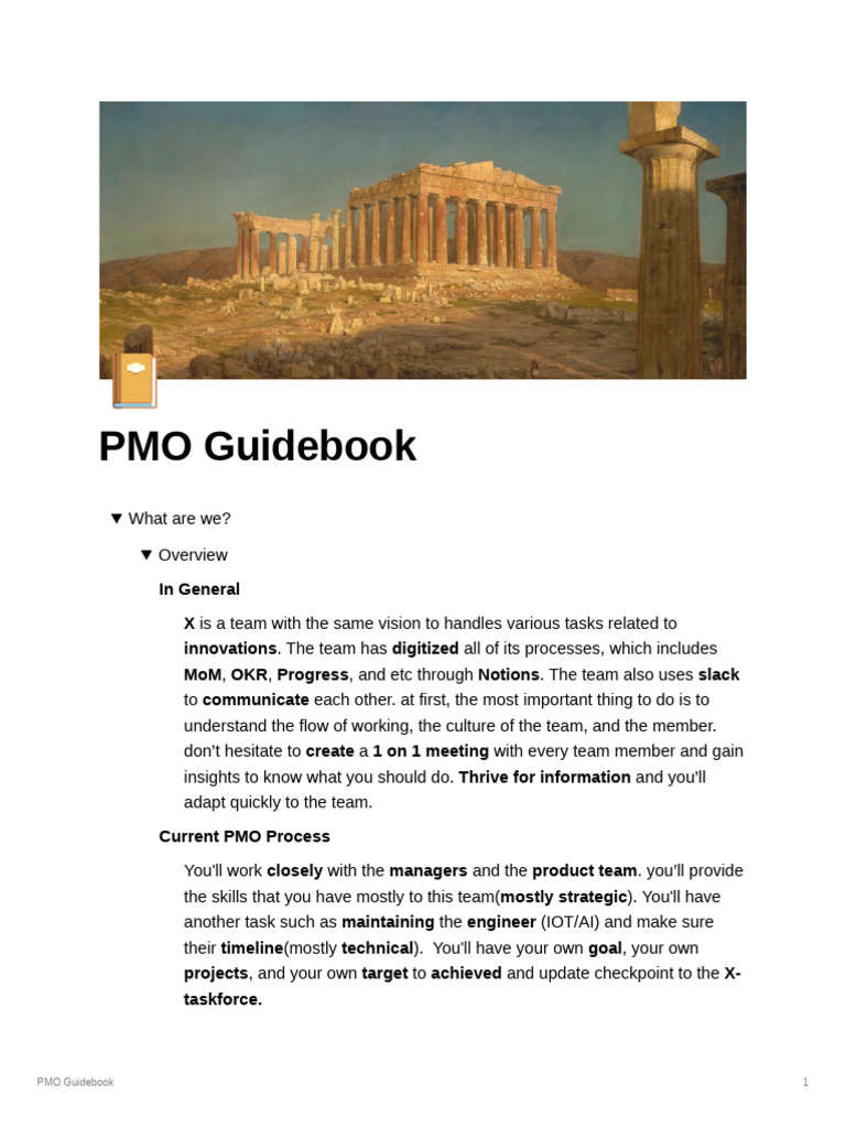 Comprehensive PMO Guidebook Overview | PDF | Project Management | Market Segmentation