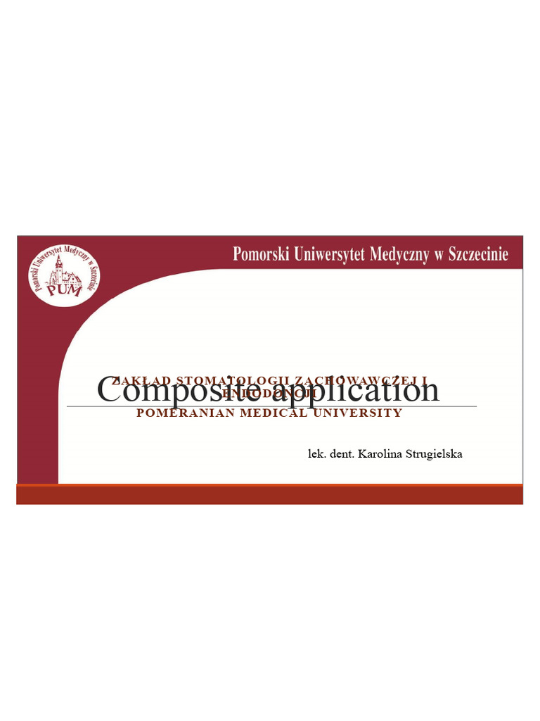 Composite Applications | PDF | Polymerization | Dental Material Composite Applications | PDF | Polymerization | Dental Material