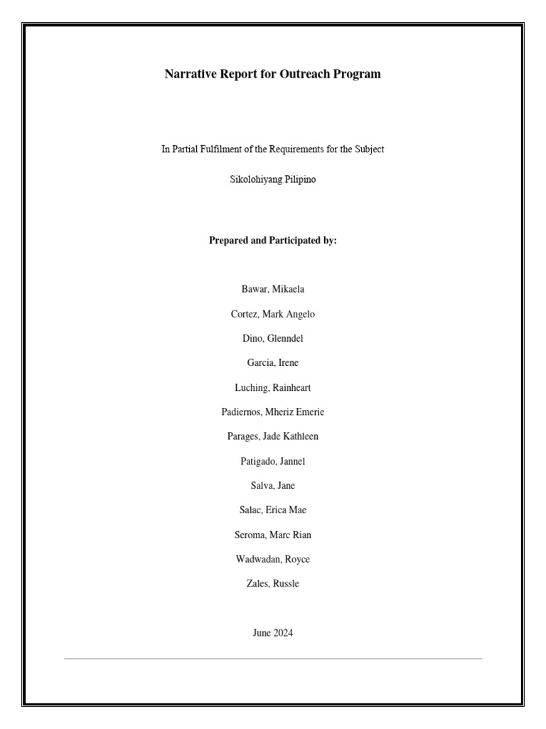 Narrative for Outreach | PDF