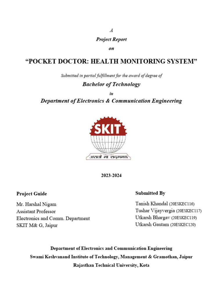REPORT FRONT PAGES | PDF | Arduino | Electrical Connector