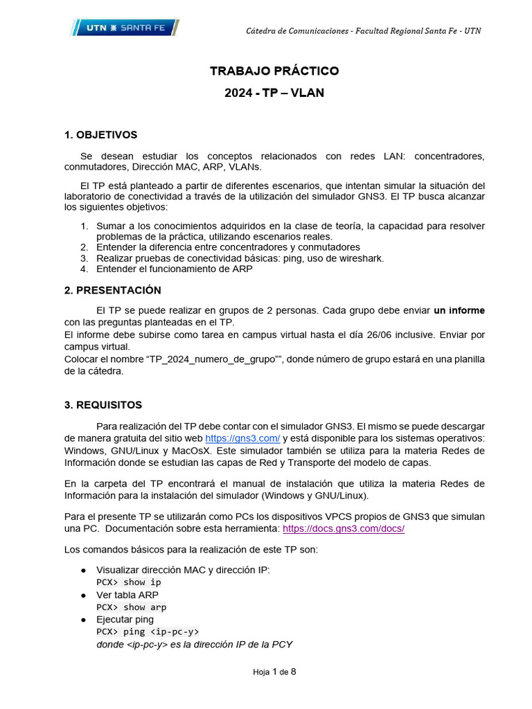 TP Vlan 2024 | PDF | Conmutador de red | Red de arquitectura