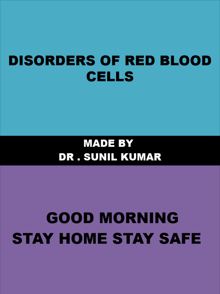 DISORDERS OF RED BLOOD CELLS | PDF | Anemia | Tissue (Biology)