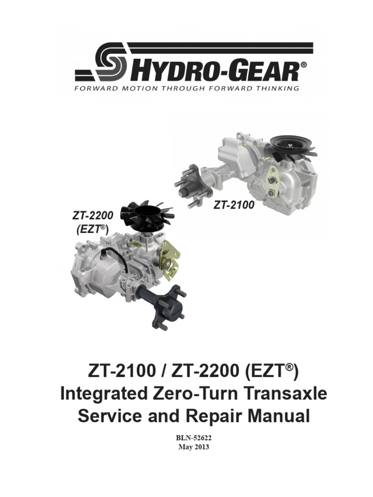 ZT-2100 / ZT-2200 (EZT) Integrated Zero-Turn Transaxle Service and ...