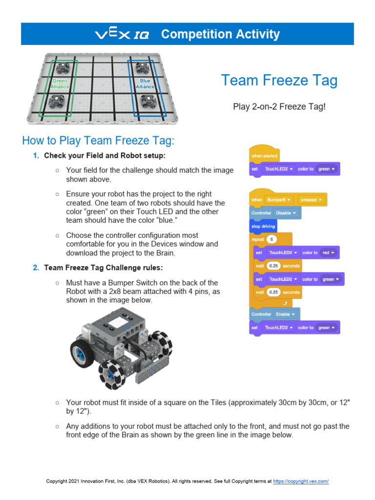 IQ - Team Freeze Tag - L1 - Competition Activity | PDF