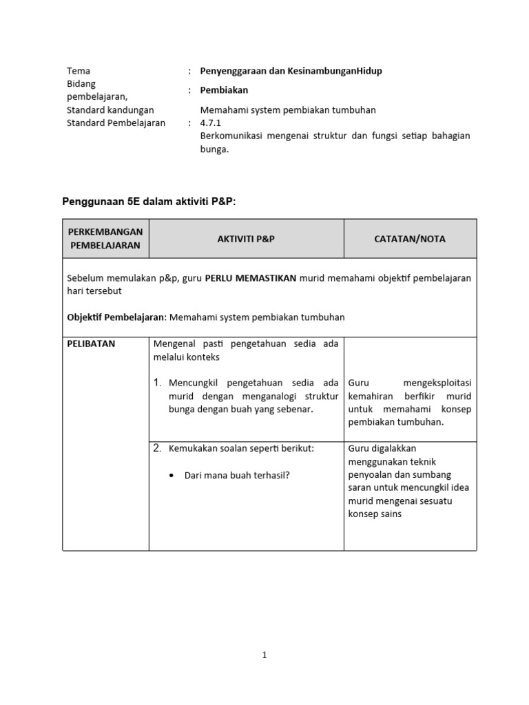 RPH Bab 4 Pembiakan | PDF