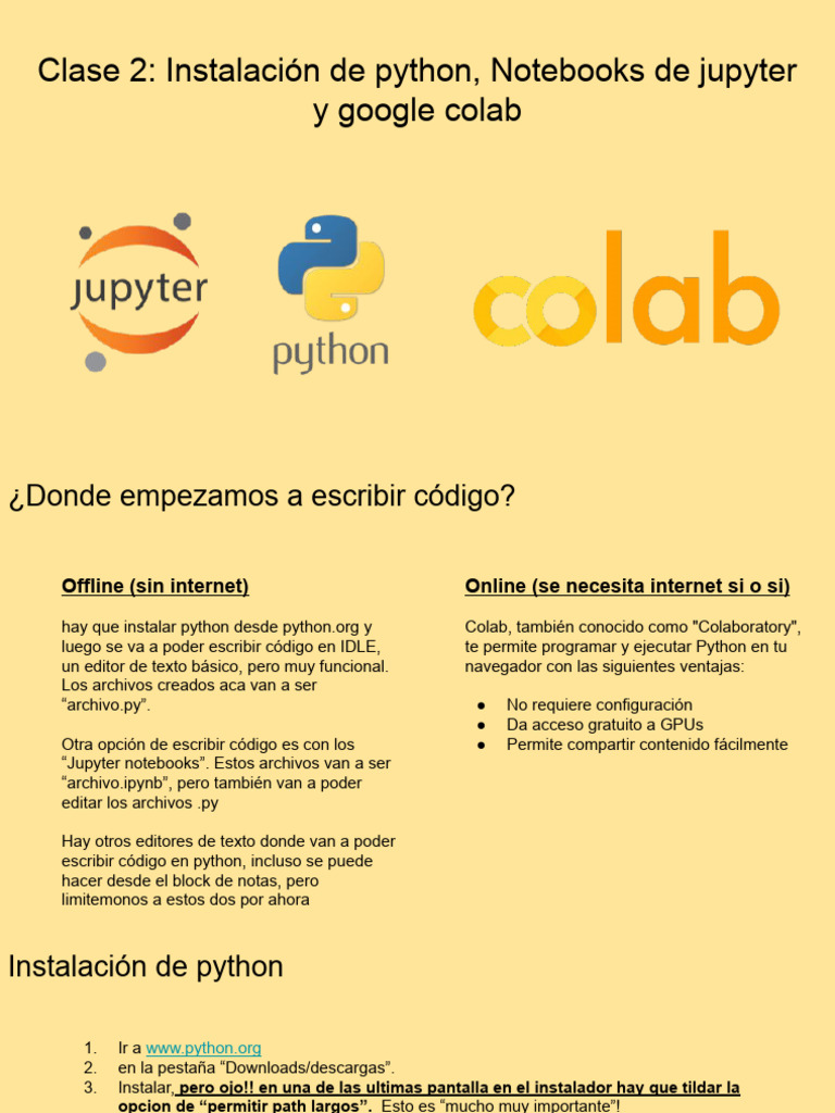 Instalación de Python y Jupyter Notebooks | PDF | Python (lenguaje de ...