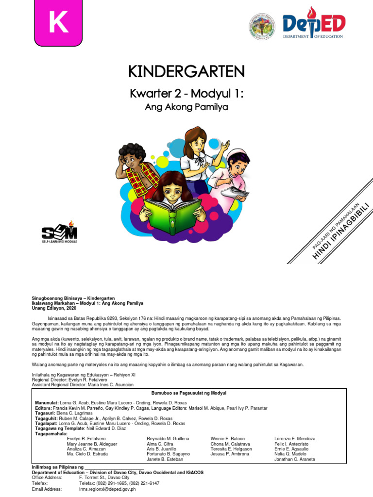 Kinder q2 Mod1 Ang-Pamilya | PDF