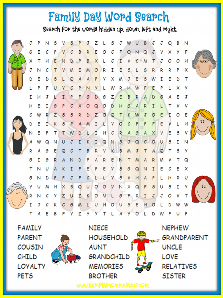 Family Day Word Search PS 1 | PDF