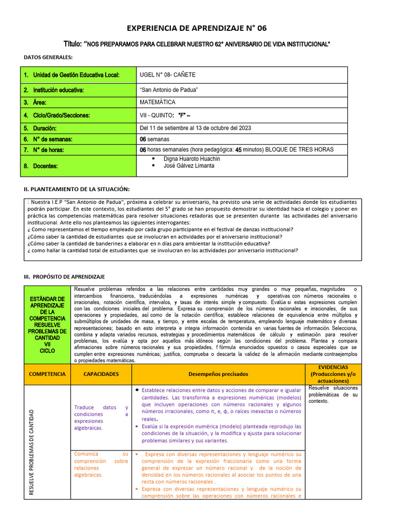 Actividades Matemáticas para Aniversario Escolar | PDF | Números ...