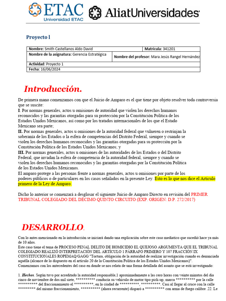 Aldo Smith Castellanos Trabajoindividual S1 Pa | PDF | Judicaturas ...