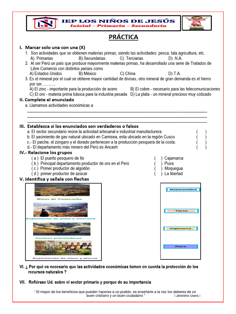 Actividad 10 de CC - SS - 2do Año | PDF | Perú | Economias