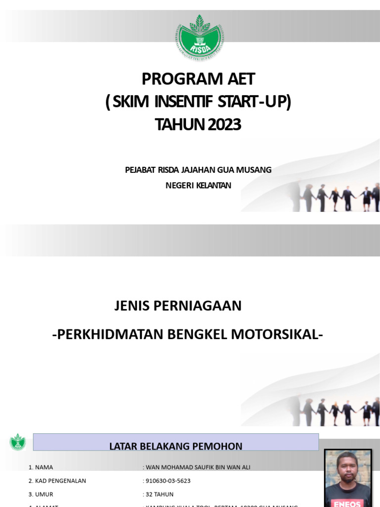 Aet Start Up - Bengkel Moto - Saufik | PDF
