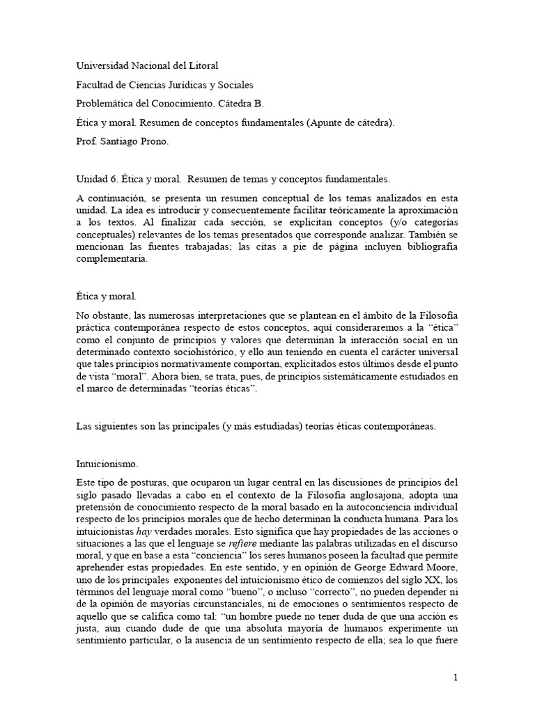 Resumen Teã Rico Unidad 6. Ã Tica y Moral | PDF | Moralidad | Utilitarismo