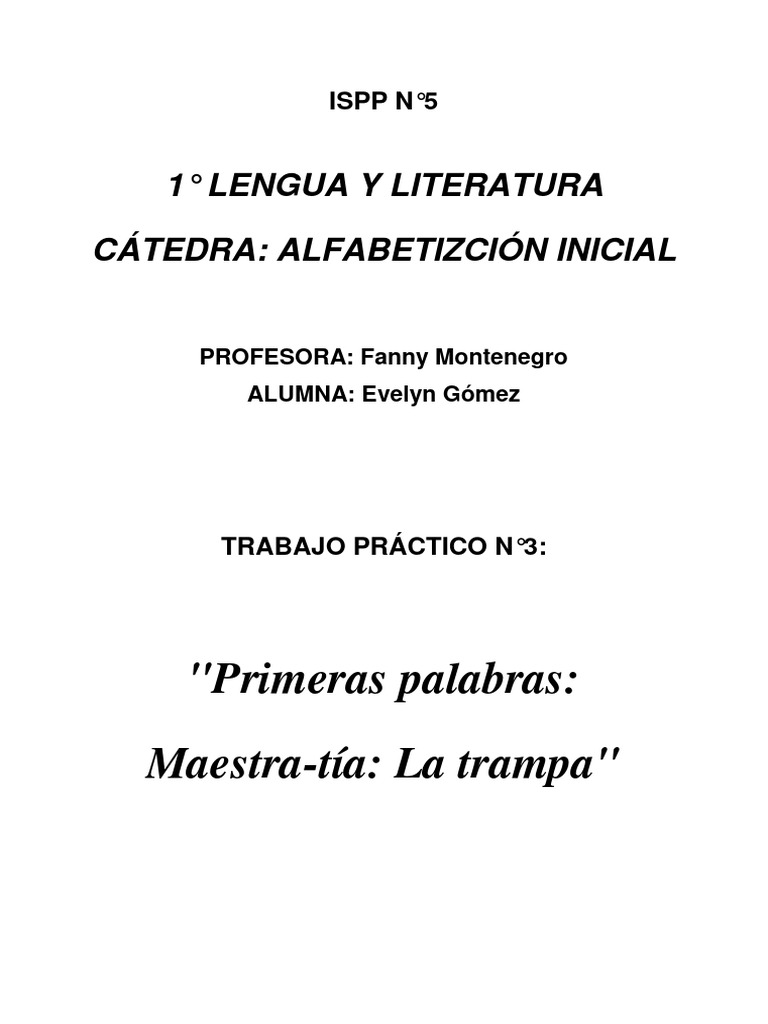 Alfab. Acad - Trab.práct.n°3 | PDF | Maestros | Pensamiento