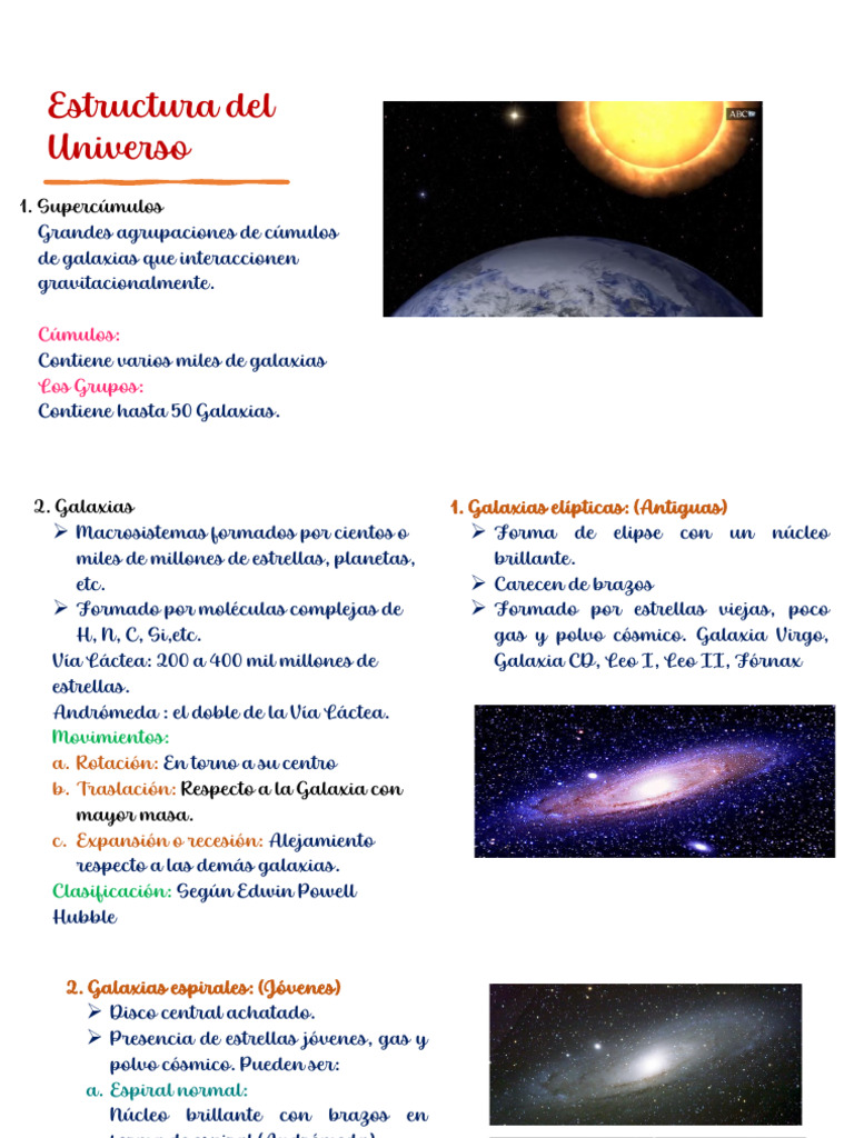 03 - Componentes Del Universo | PDF | Galaxia | Estrellas