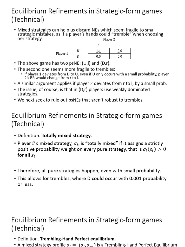 Game Theory Equilibrium Refinements | PDF | Systems Theory ...