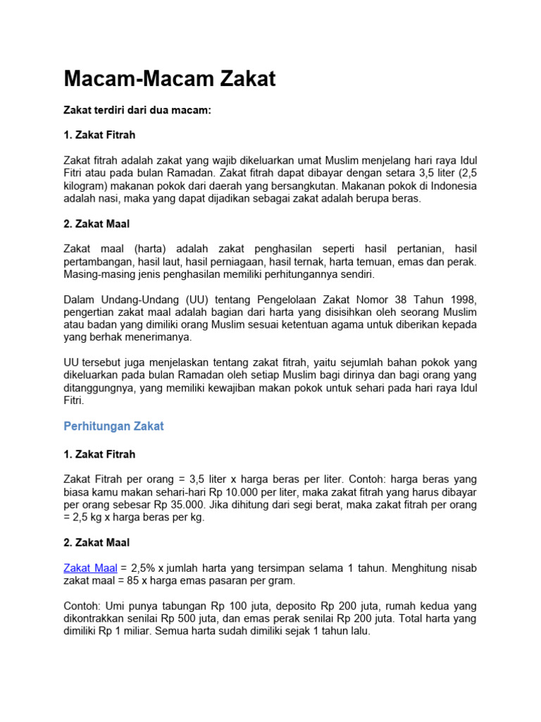 Macam Macam Zakat | PDF