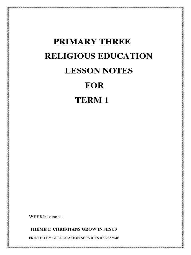 p3 Religious Education Term 1 III Notes | PDF | Last Supper | Jesus