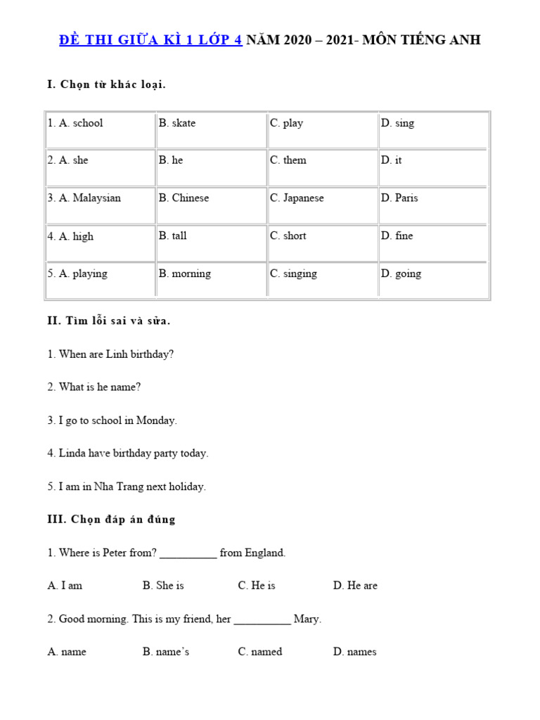 de-kiem-tra-tieng-anh-lop-4-giua-ki-1-nam-2020-2021-so-2 | PDF