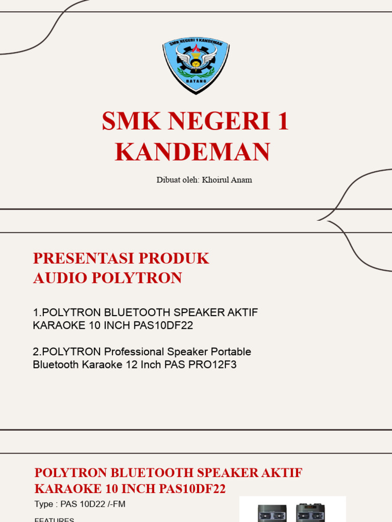 Presentasi Produk Audio Polytron | PDF | Loudspeaker | Microphone