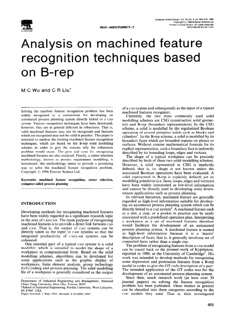 Analysis of Machined Feature Recognition | PDF