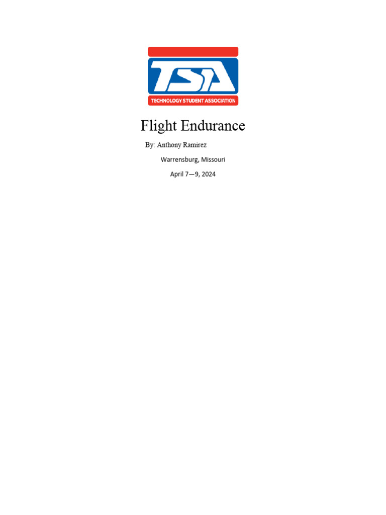 TSA Flight Endurance Documentation | PDF | Lift (Force) | Empennage