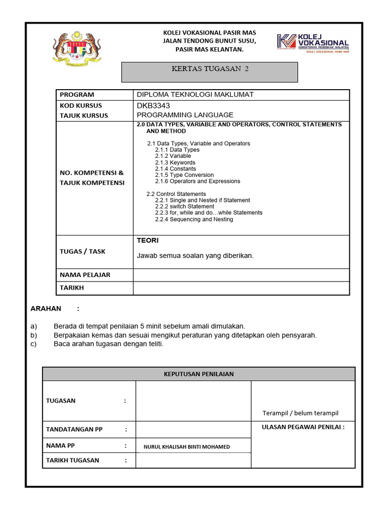 Kertas Tugasan 2 | PDF