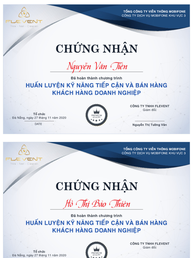 Chứng nhận - mobifone | PDF