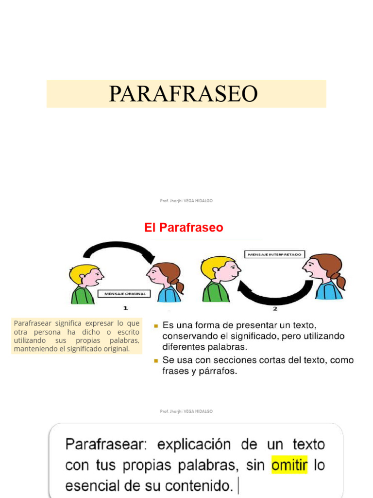 Parafraseo | PDF