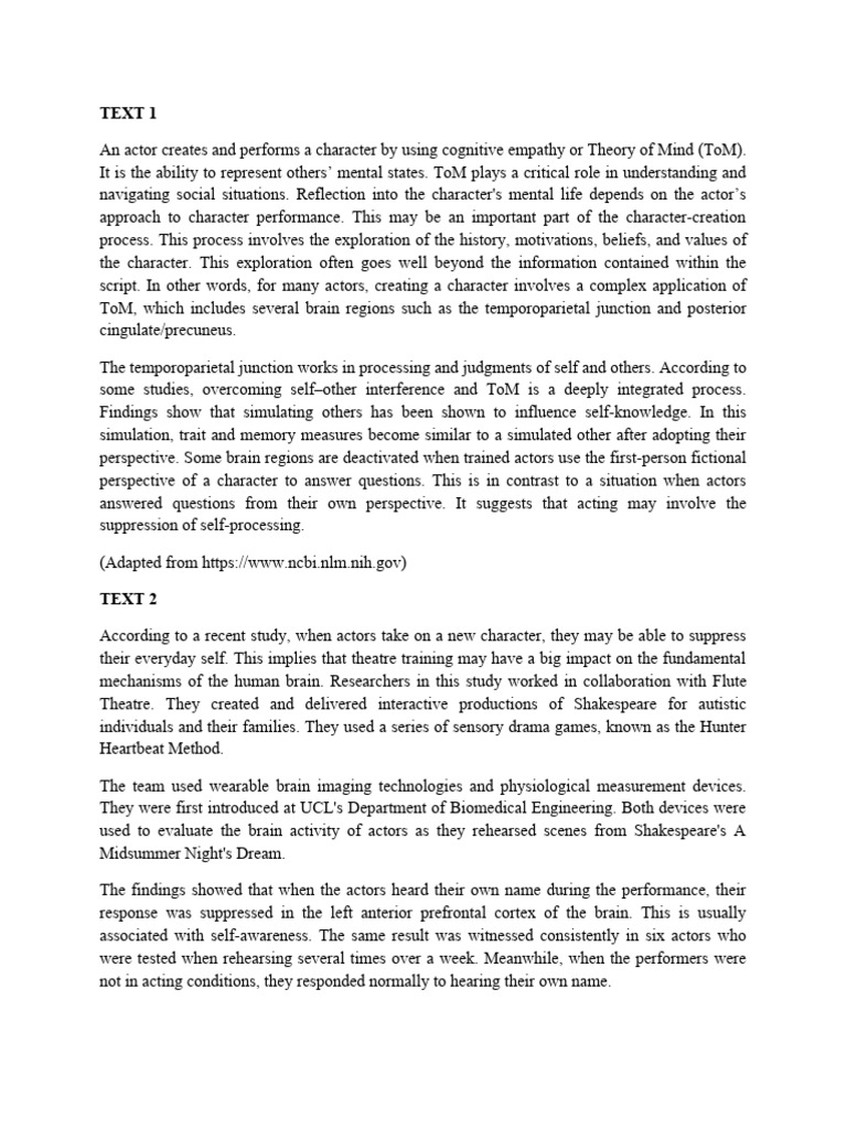 Simulasi Literasi B Ing Snbt 2024 Pdf Self Mental Processes