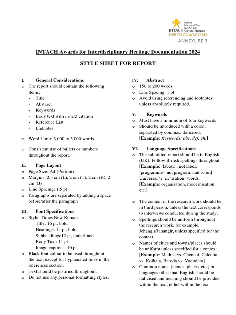 Annexure III - Stylesheet 1 | PDF | Citation | Writing