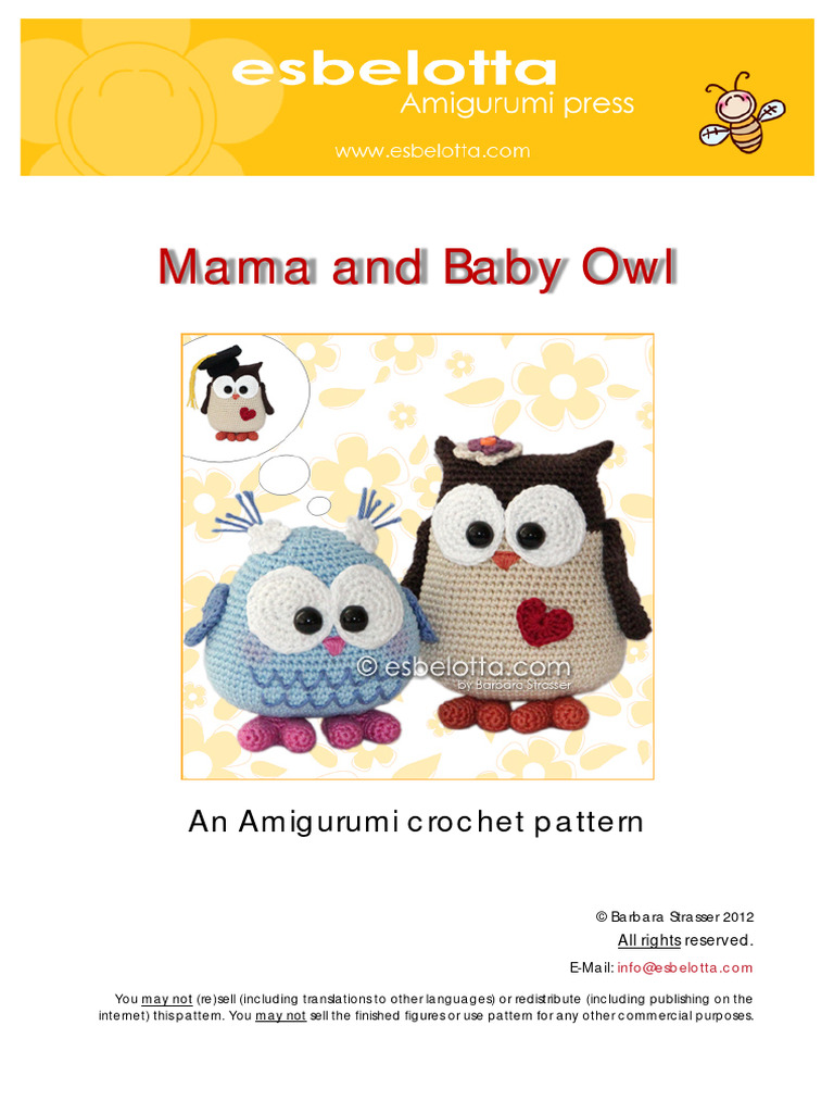 (EsBelotta) Buhos - Mama and Baby Owl - Ing | PDF | Crochet | Amigurumi