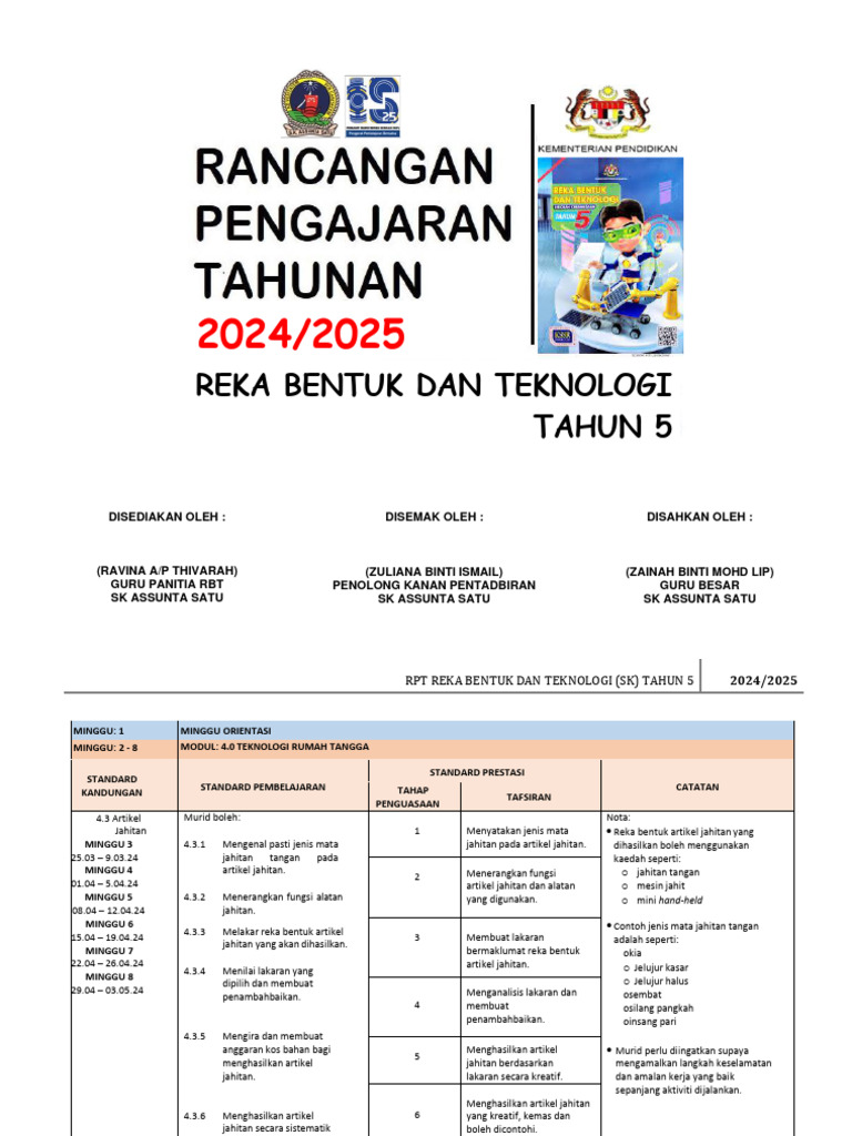 RPT RBT THN 5 2024.2025 | PDF
