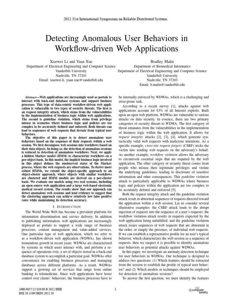 Anomalous User Behaviors | PDF | World Wide Web | Internet & Web