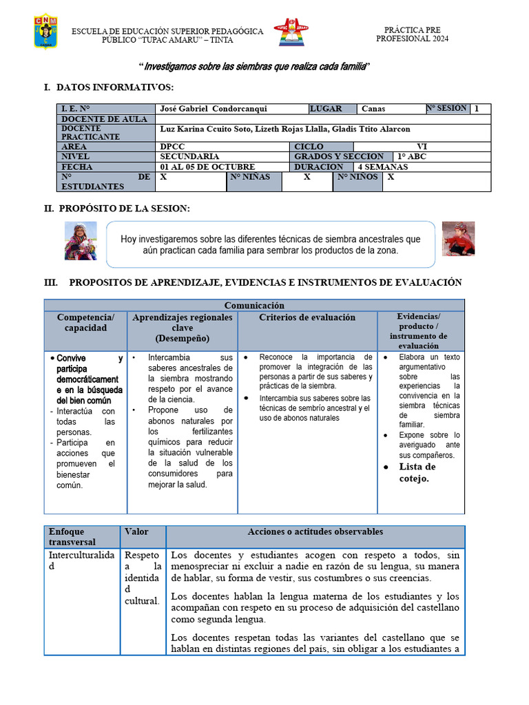 Sesion Final DPCC 1 | PDF | Aprendizaje | Enseñando