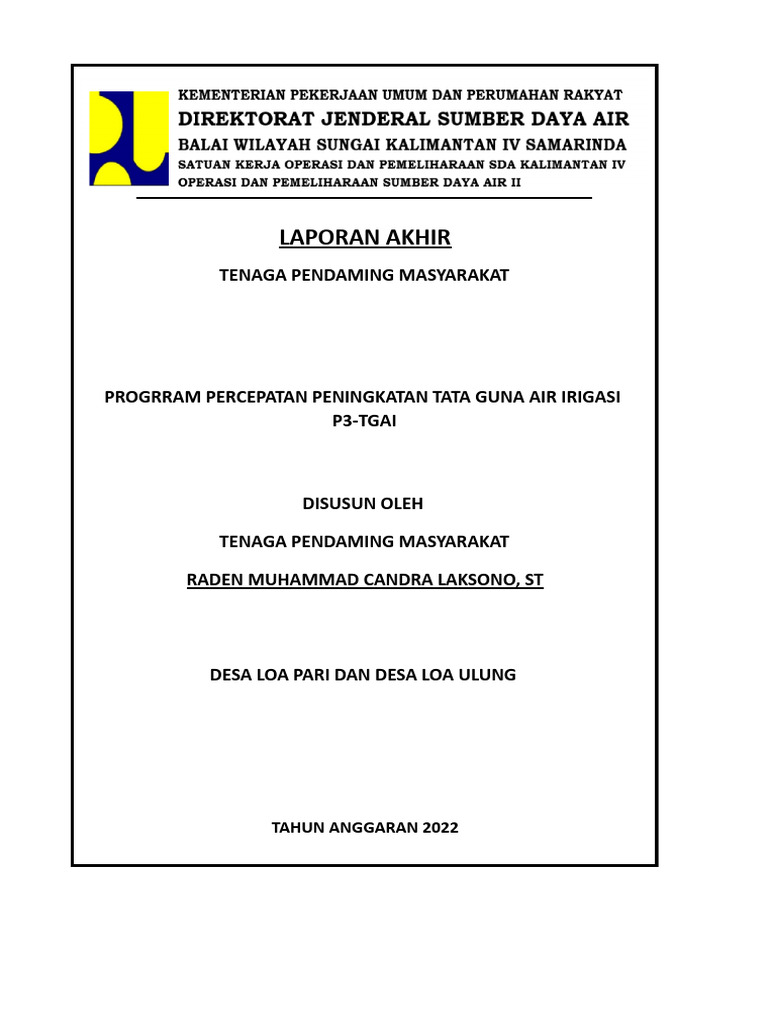 Laporan Tenaga Pendamping Masyarakat - Raden Muhammad Candra Laksono | PDF
